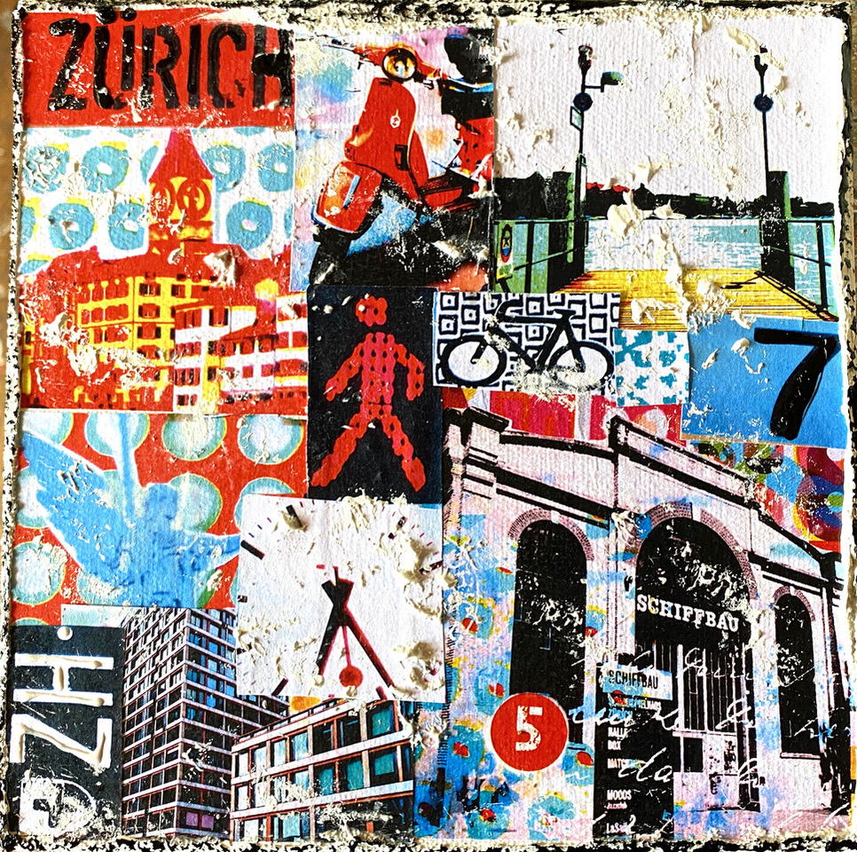 Zürich Collage 1400 (Marion Duschletta) - KUNSTWARENHAUS ZUERICH - günstige, moderne Kunst ...
